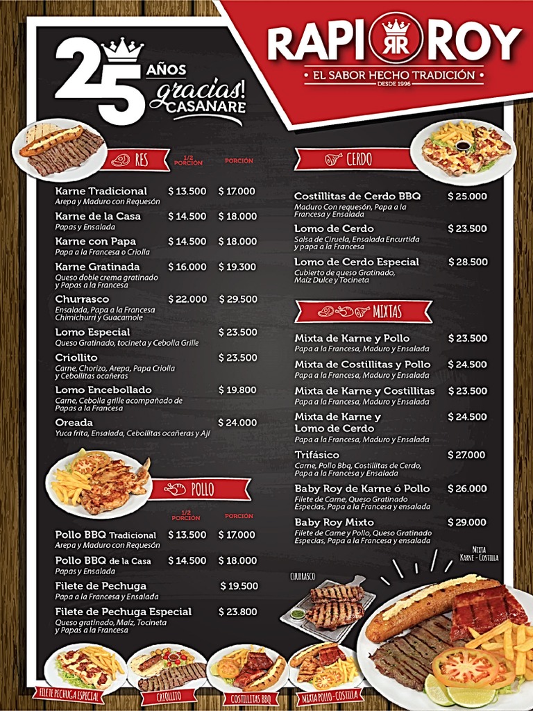 Menu RapiRoy 2021 | PDF