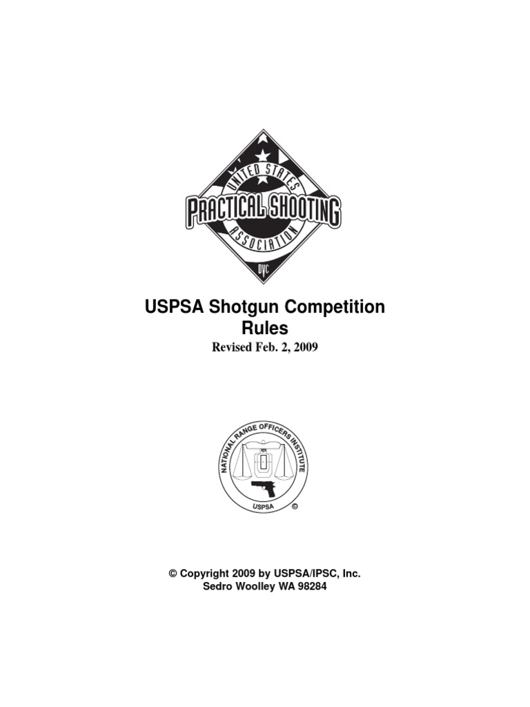 USPSA Shotgun Competition Rules: Revised Feb. 2, 2009 | PDF | Firearms ...
