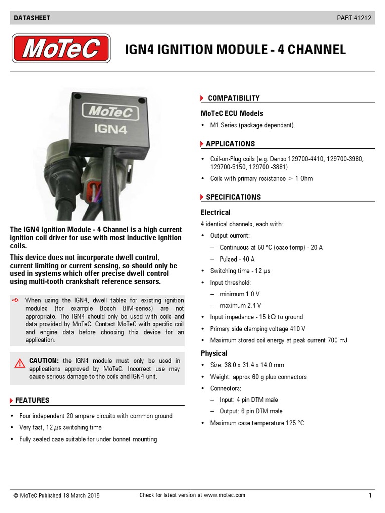 Ign4 Ignition Module | PDF | Ignition System | Electrical Connector