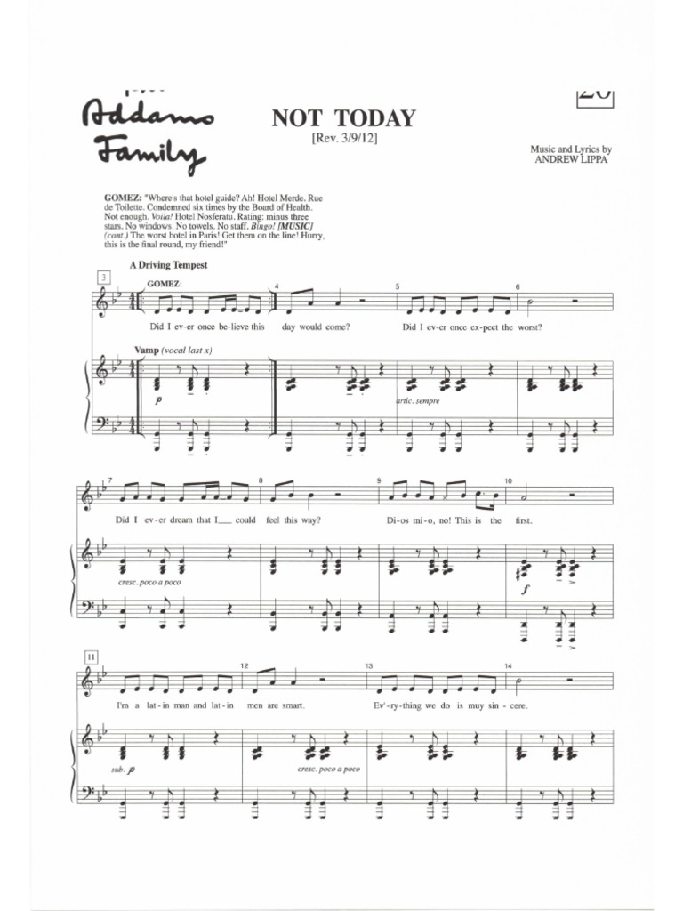 Not Today (Addams Family) | PDF