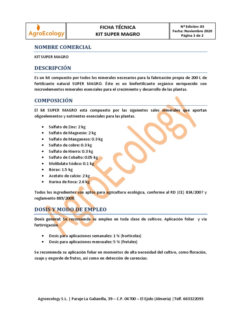 FT KIT-SUPER-MAGRO V4 Web | PDF | Fertilizante | Comida y bebida