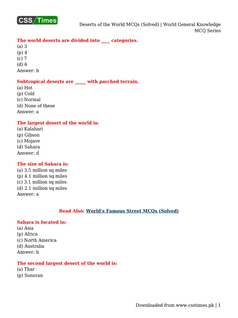 An In-Depth Exploration of the World's Major Deserts: A Comprehensive ...