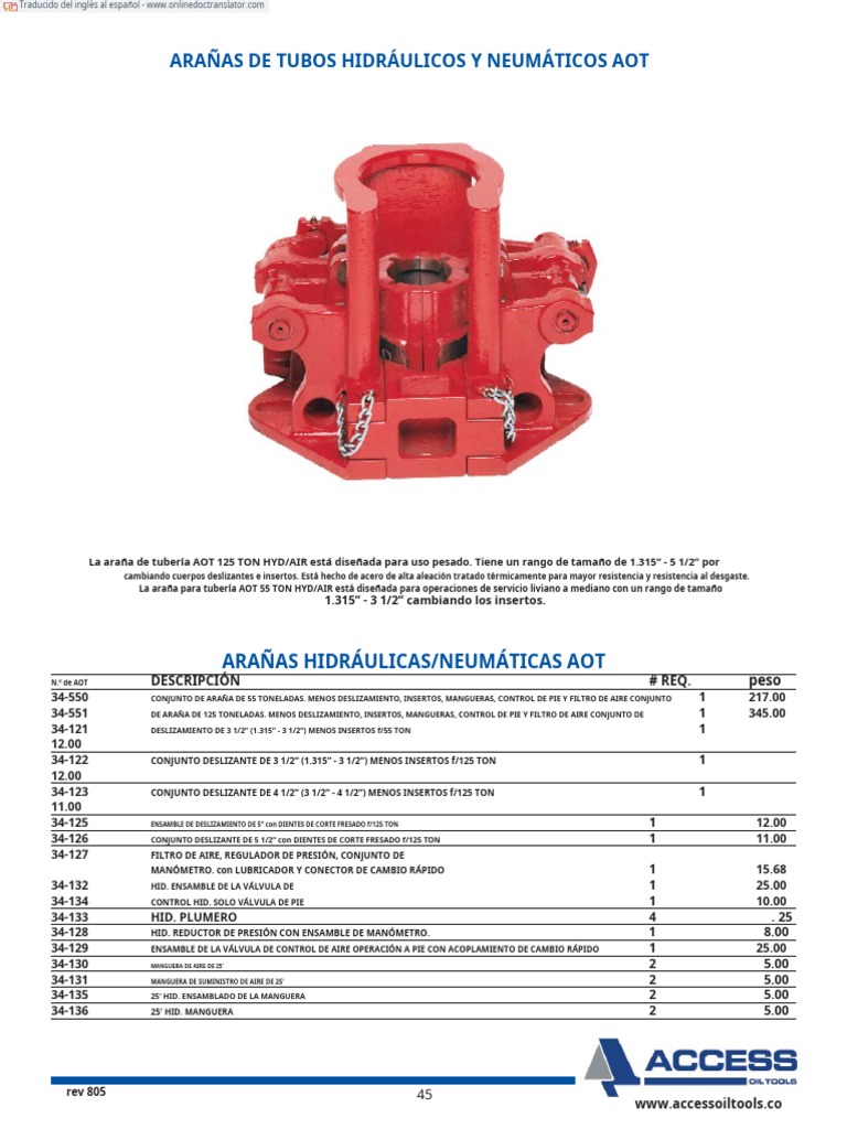 Vdocuments - MX - Access-Oil-Tools-Catalog ESPAÑOL | PDF | Física ...