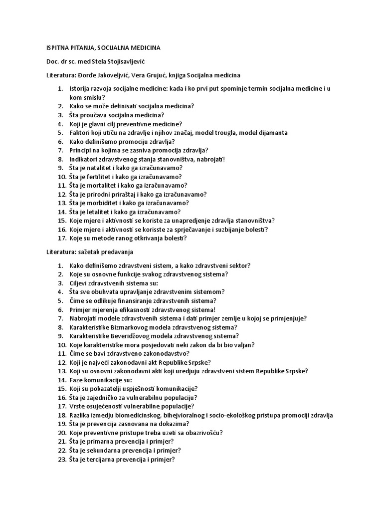 Ispitna Pitanja | PDF