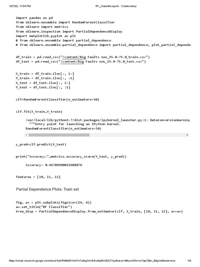 RF - Classifier - Ipynb - Colaboratory | PDF