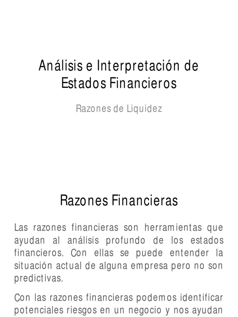 Clase 3 - Análisis e Int. de EEFF | PDF | Capital de trabajo | Liquidez de mercado