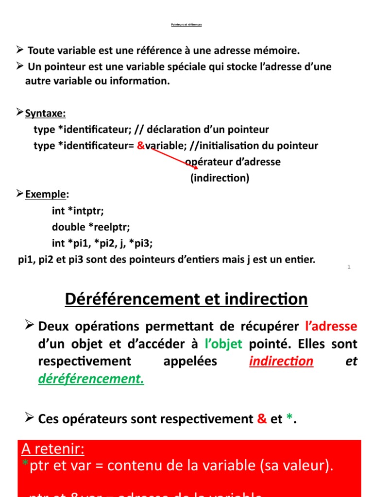 Cours 6 POO | PDF | Pointeur (programmation) | Variable (informatique)