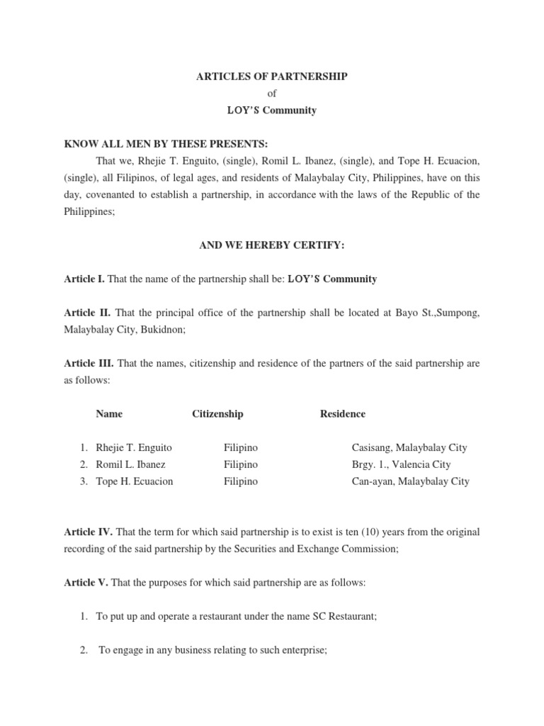 Universal Partnership of Profits | PDF | Partnership | Interest