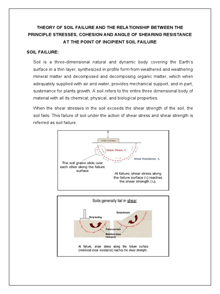 Theory of Soil Failure | PDF | Stress (Mechanics) | Strength Of Materials