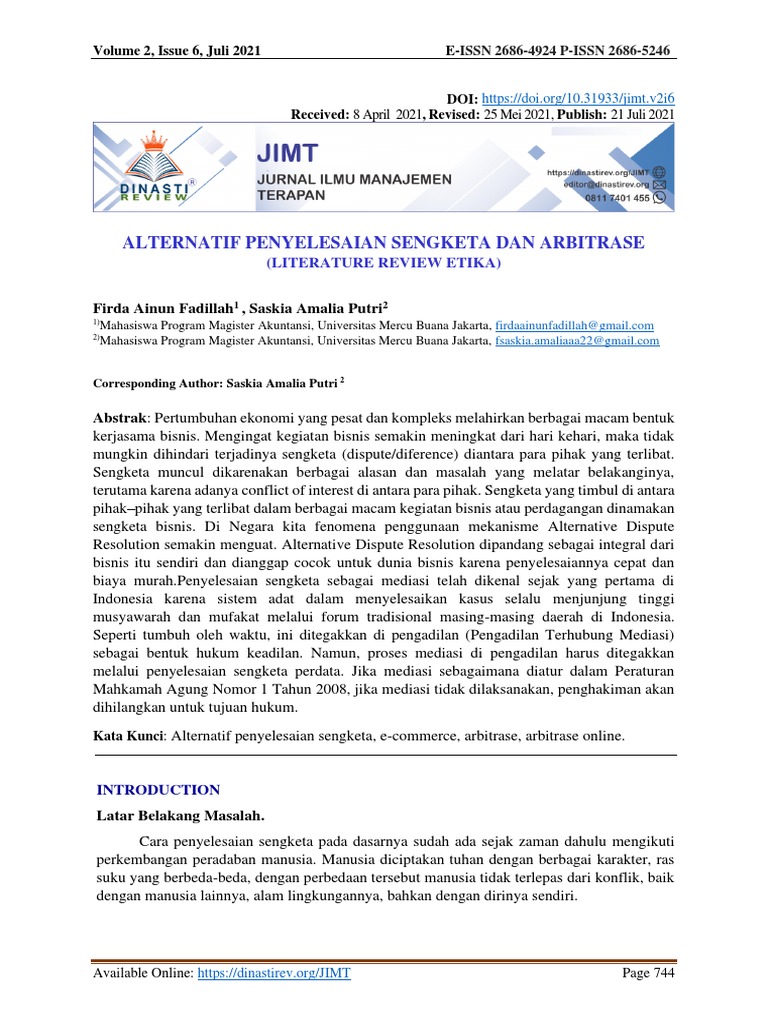 Alternatif Penyelesaian Sengketa | PDF