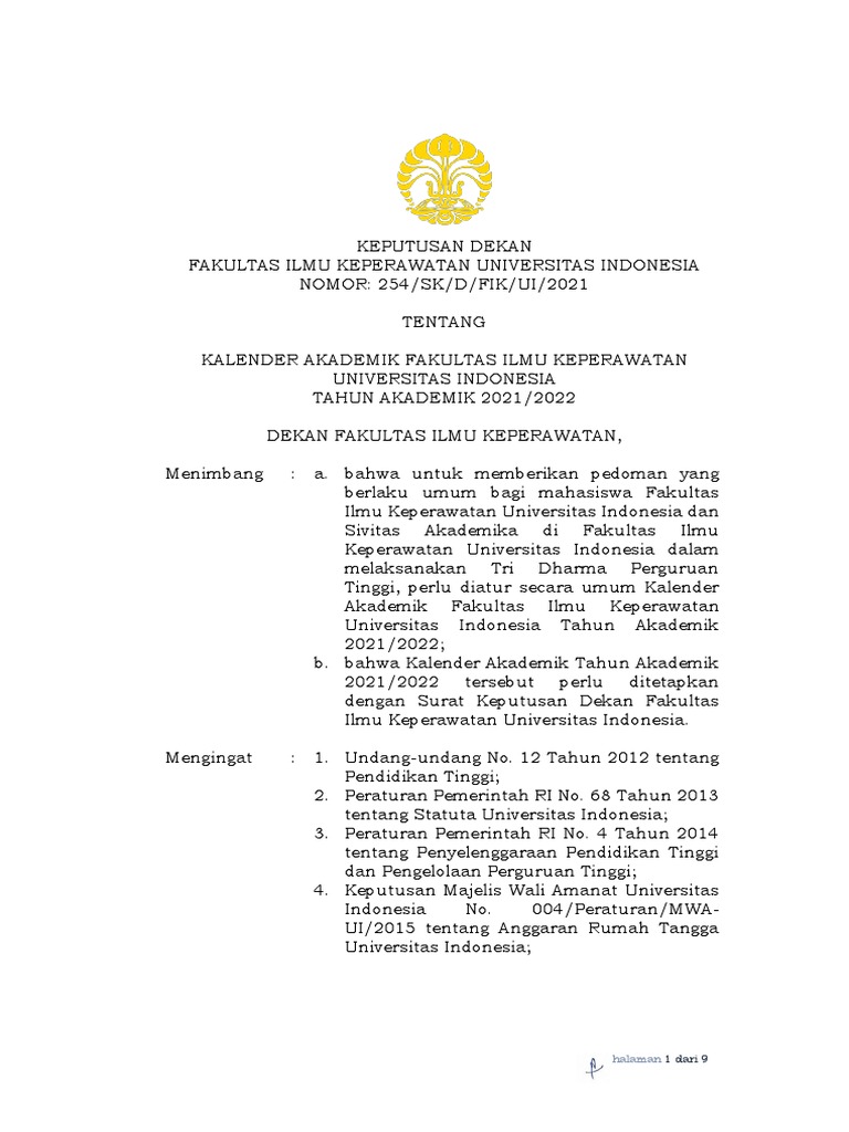 Kalender Akademik Fikui 2021 2022 | PDF