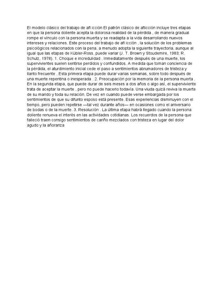 El Modelo Clásico Del Trabajo de Afl Icción | PDF