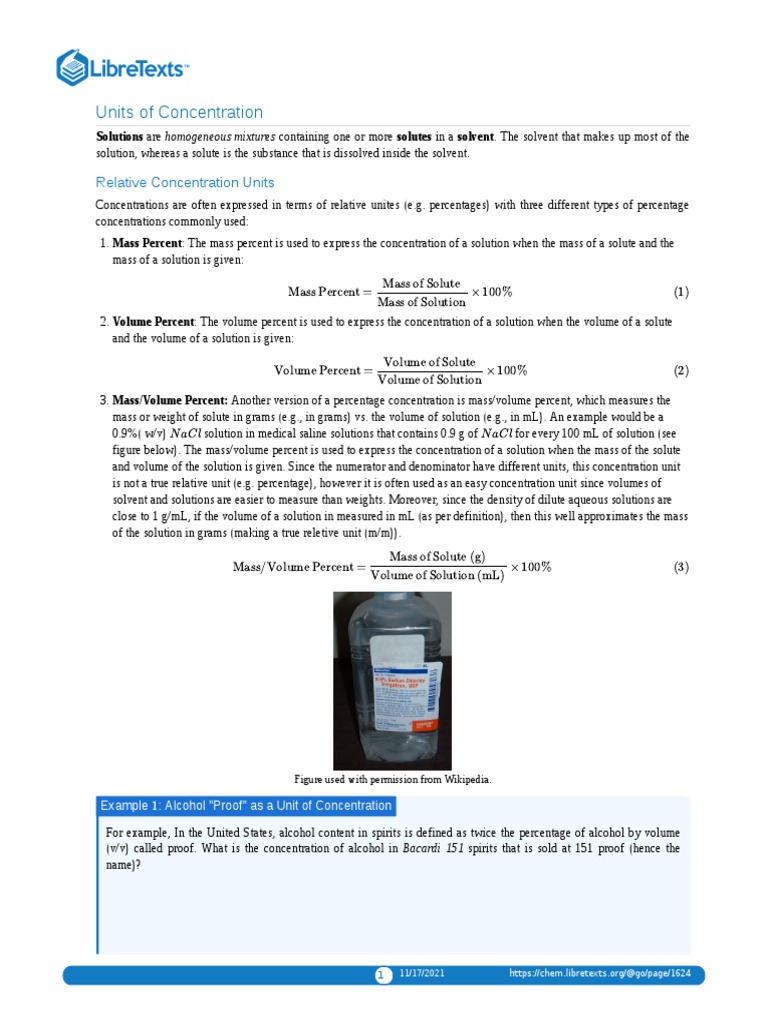 Lab 3 Preparation of Different Types of Solutions | PDF | Mass ...