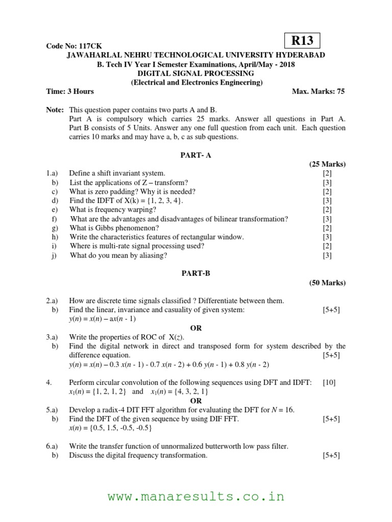 DSP-Code No: 117CK | PDF | Discrete Fourier Transform | Computational ...