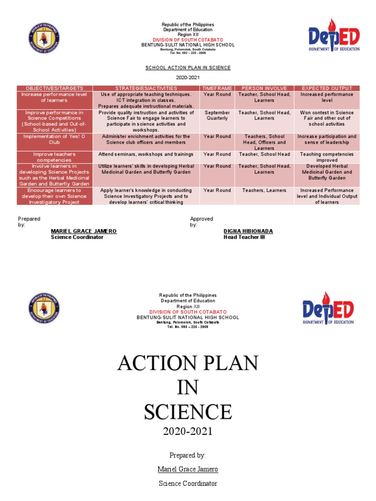 Action Plan - Science (2020-2021) | Download Free PDF | Learning | Teachers