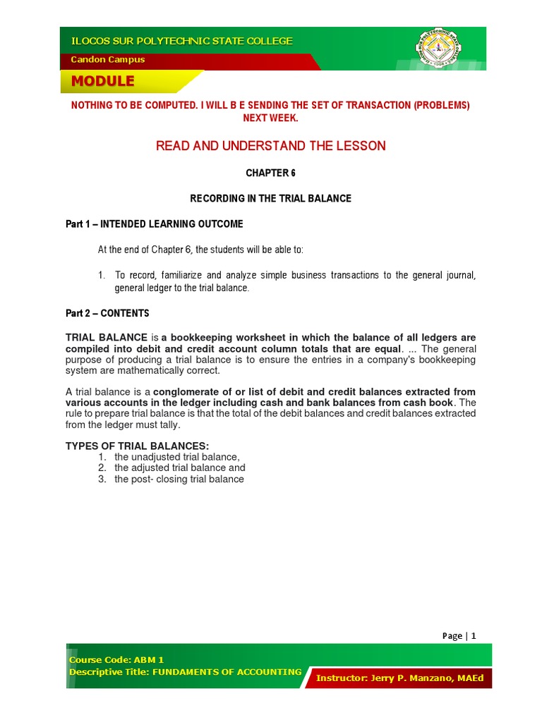 Accounting Module for Students | PDF | Balance Sheet | Equity (Finance)
