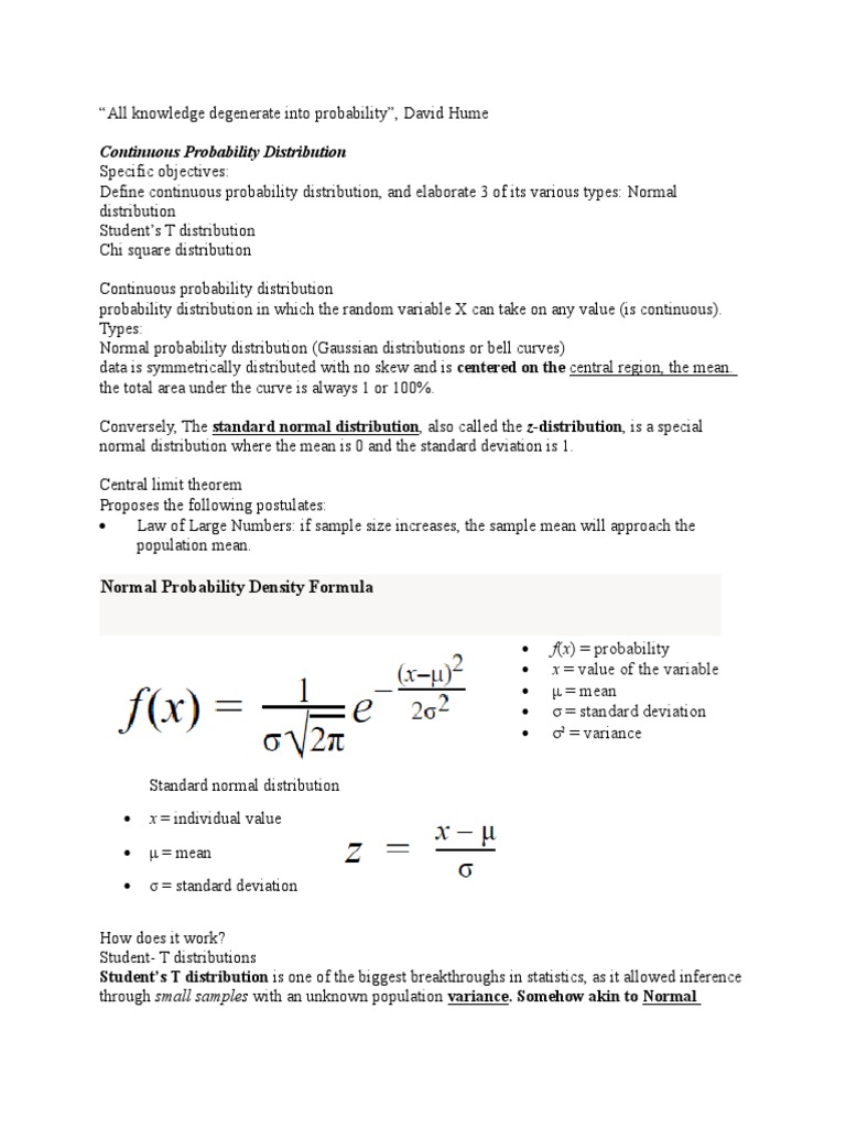 All Knowledge Degenerate Into Probability | PDF | Normal Distribution ...