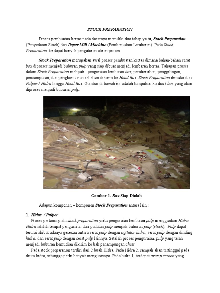 Stock Preparation | PDF