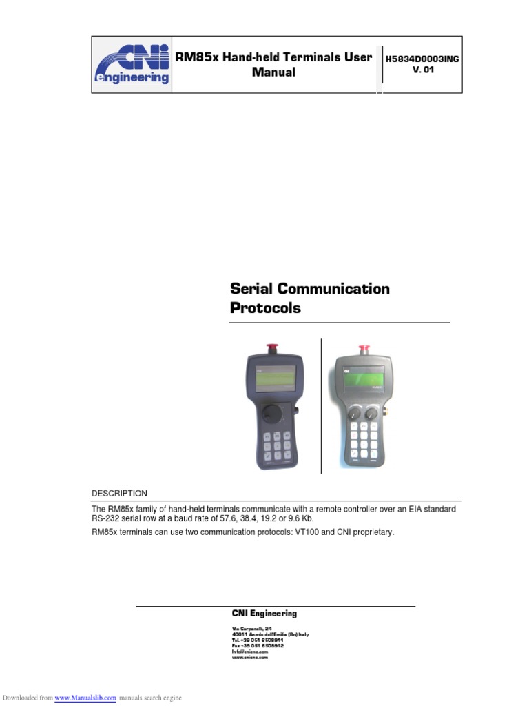 Serial Communication Protocols: RM85x Hand-Held Terminals User Manual | PDF | Computer Terminal ...