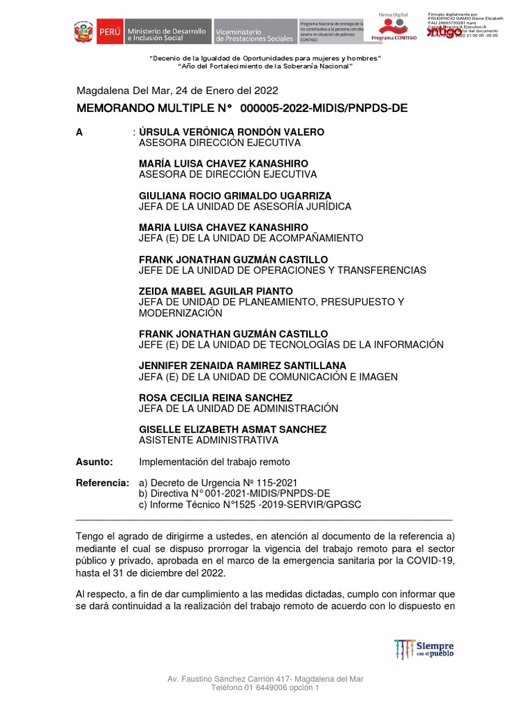 Memorando Multiple-000005-2022-De | PDF