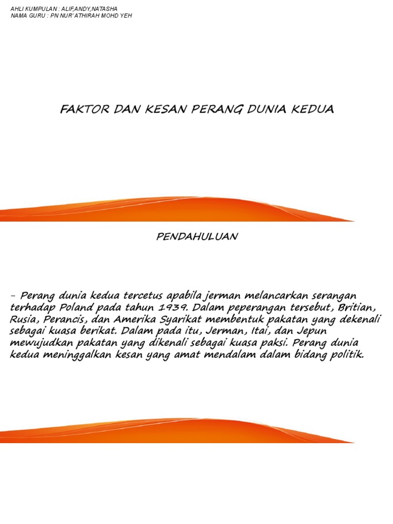 Faktor Dan Kesan Perang Dunia Kedua 1939-1945 | PDF