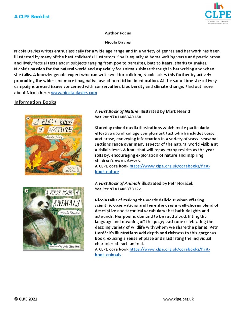 A CLPE Booklist: Information Books | PDF | Life | Poetry