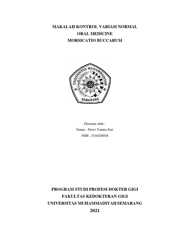 Makalah Kontrol Morsicatio Buccarum | PDF