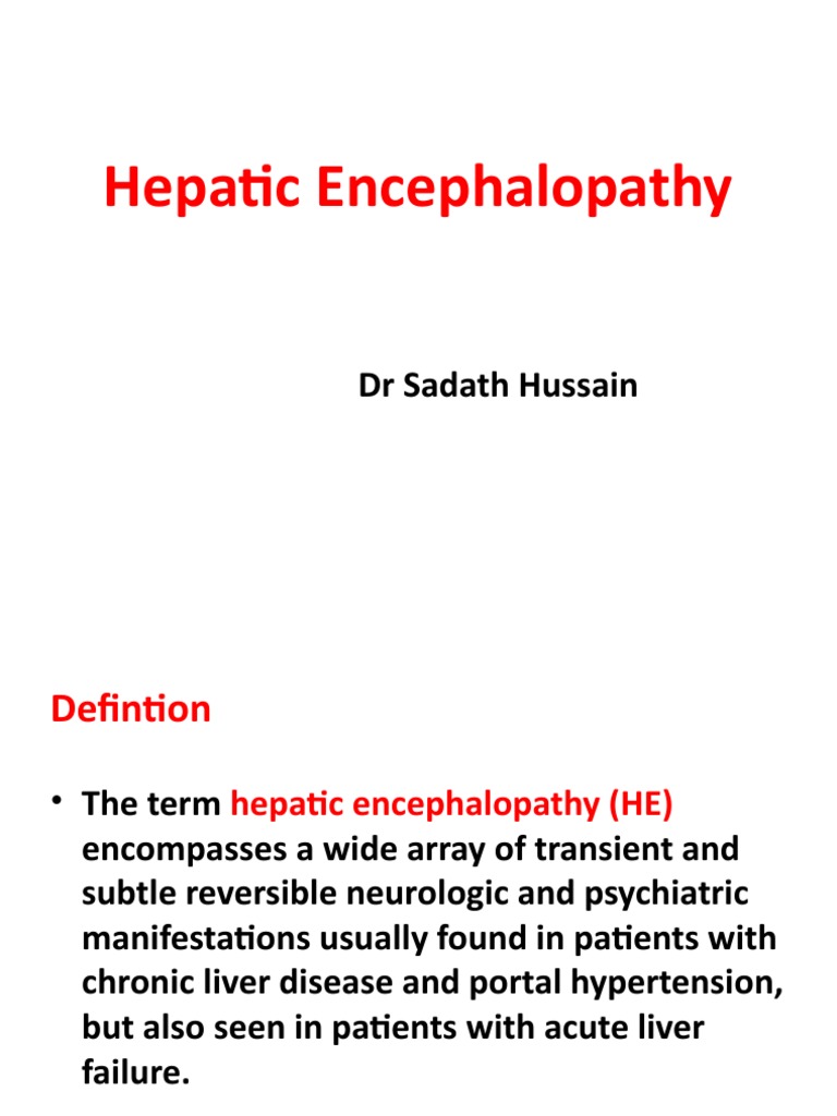 Hepatic Encephalopathy: DR Sadath Hussain | PDF | Cirrhosis | Liver