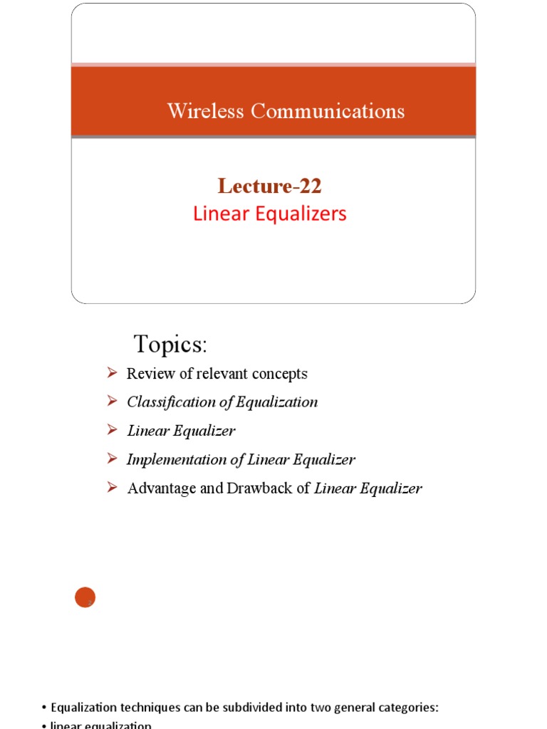 Linear Equalizers | PDF | Algorithms | Computer Engineering