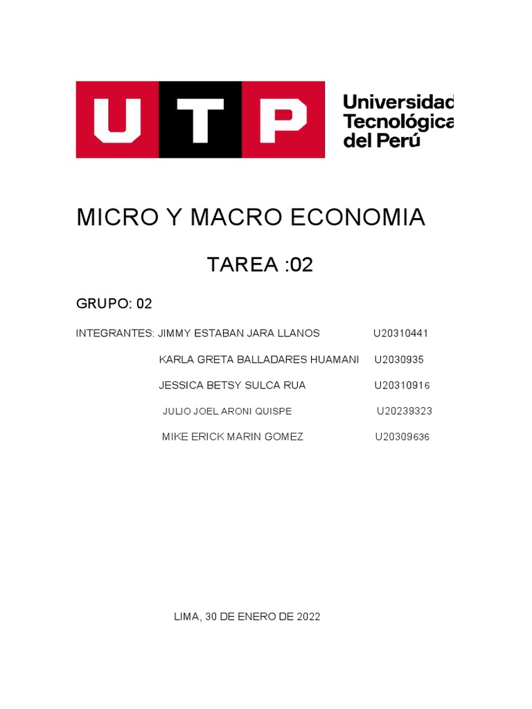 Tarea 02-Micro-Y-Macro-Terminado-Jessica | PDF | Costo marginal | Monopolio