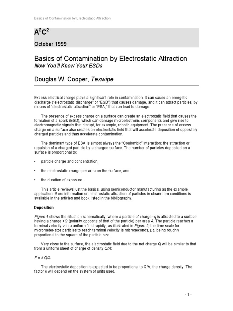Electrostatic Contamination Basics | PDF | Electrostatics | Electric Charge