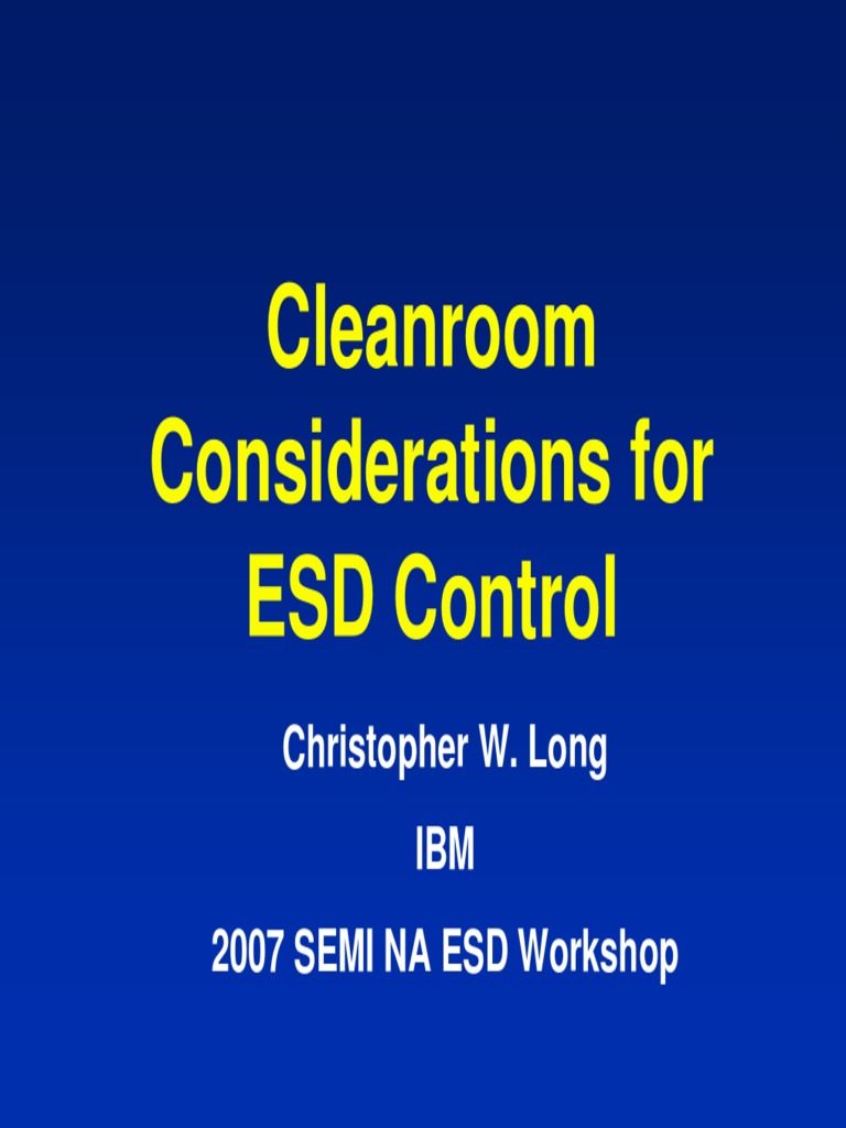 Present Cleanroom Considerations For ESD Control SEMI | PDF ...
