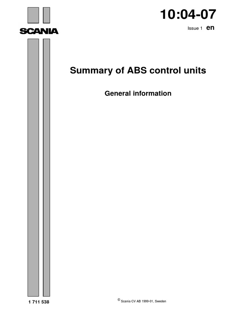 WSM - 0000590 - en - Summary of ABS Control Units | PDF | Car | Land ...