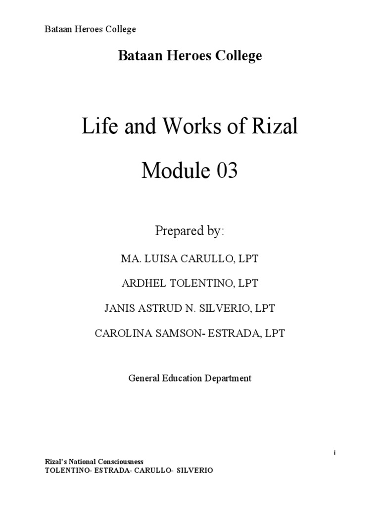 Life and Works of Rizal Module 3 | PDF | Philippines