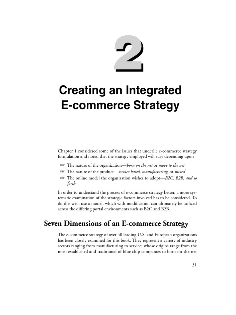 Creating An Integrated E-Commerce Strategy | PDF | E Commerce | Internet