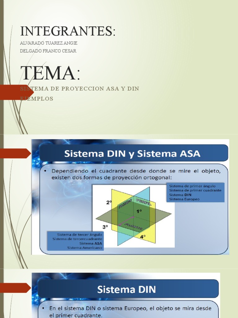 Sistema proyección ASA y DIN ejemplos | PDF