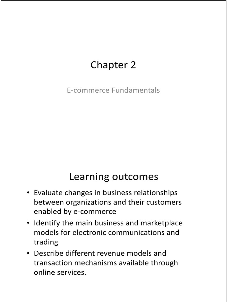 Chapter 2 E Commerce Fundamentals E Commerce Fundamentals Download