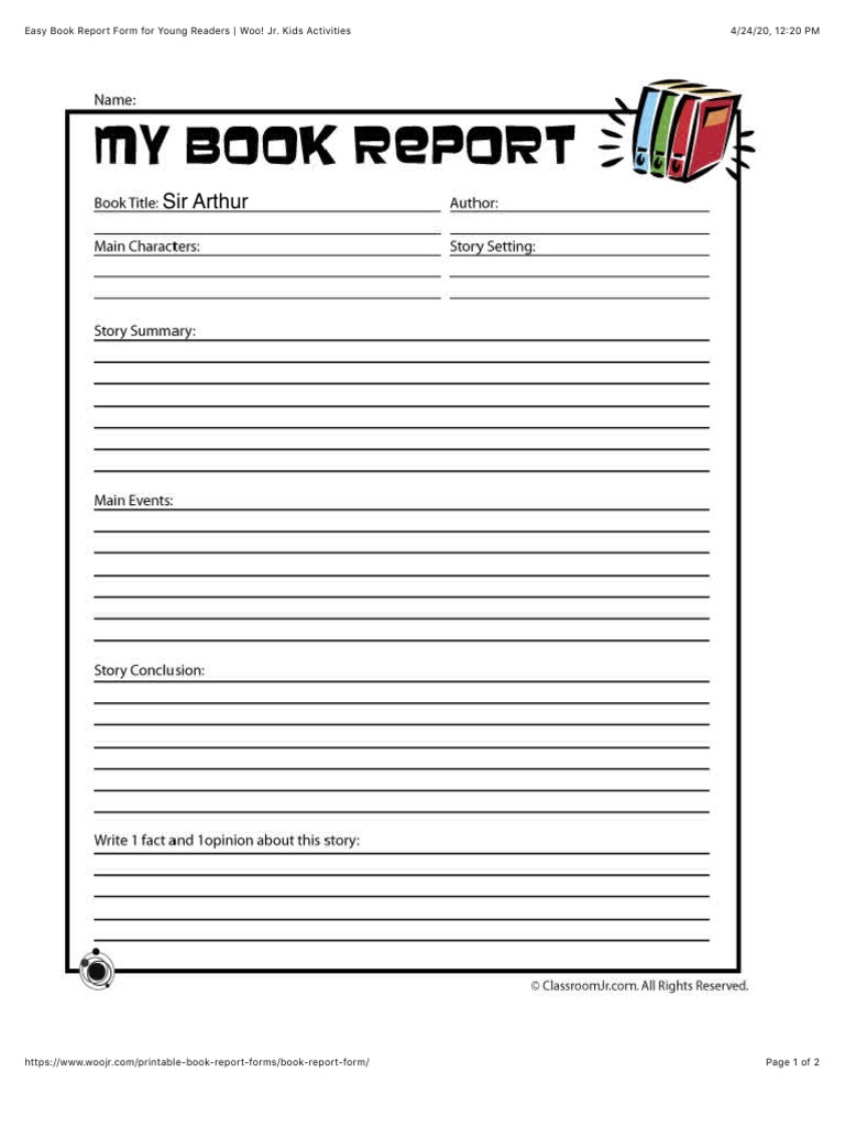 Book Report Form | PDF | Social Science