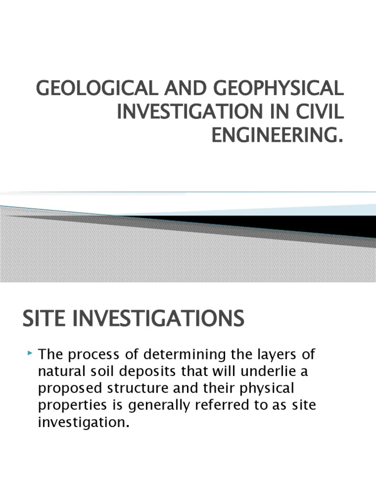 Geological and Geophysical Investigation in Civil Engineering | PDF ...