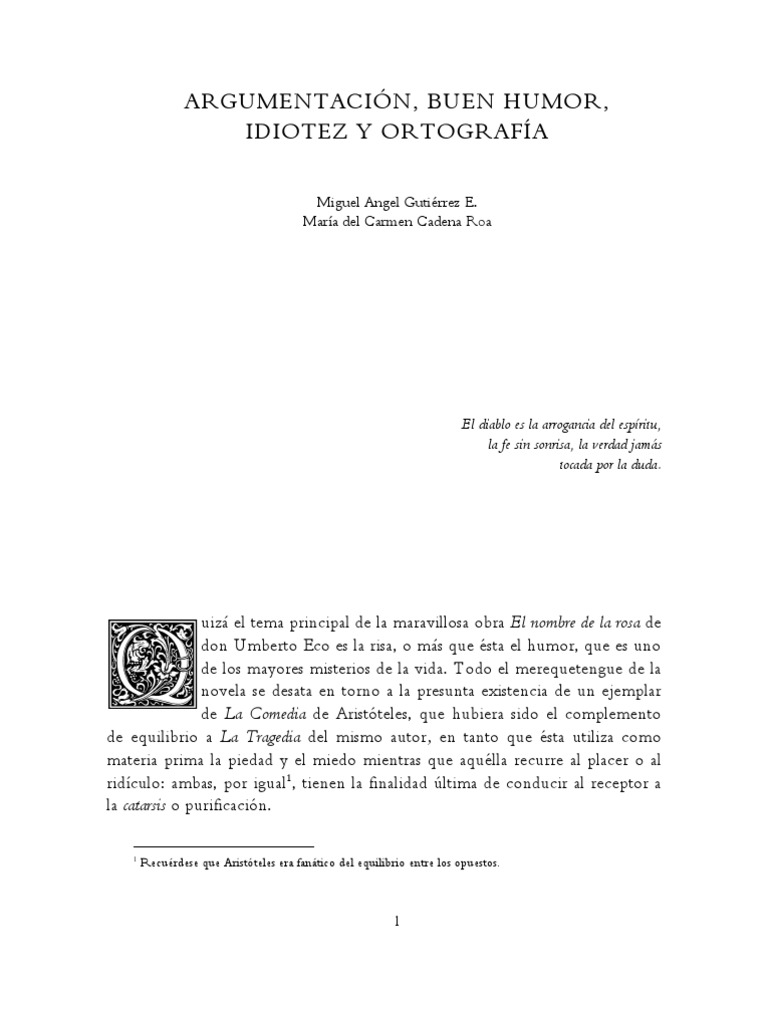 Argumentacion y Ortografia MAG MCCR | PDF | La risa | Humor