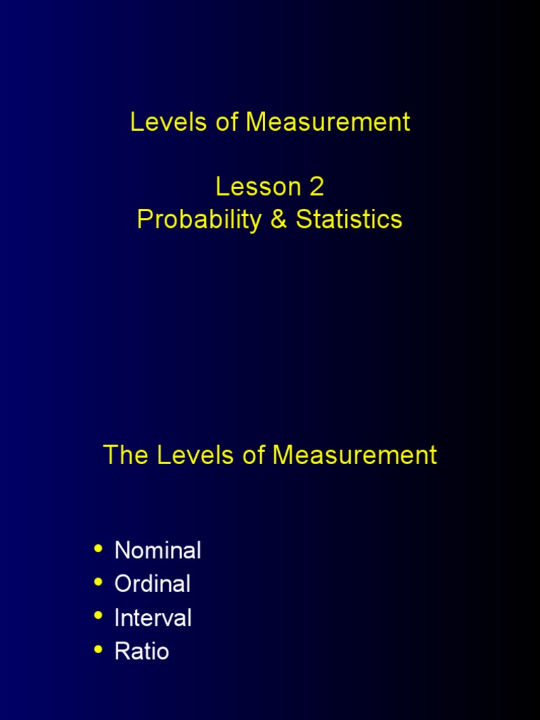 Lesson 2 Levels of Measurement | PDF | Level Of Measurement ...