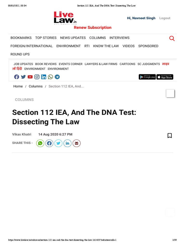 Dissecting the Law on DNA Tests and the Presumption of Legitimacy Under ...