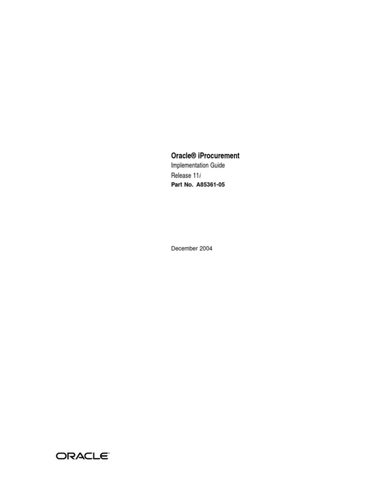 R11.5 IProcurement IG | PDF | Oracle Database | Accounts Payable