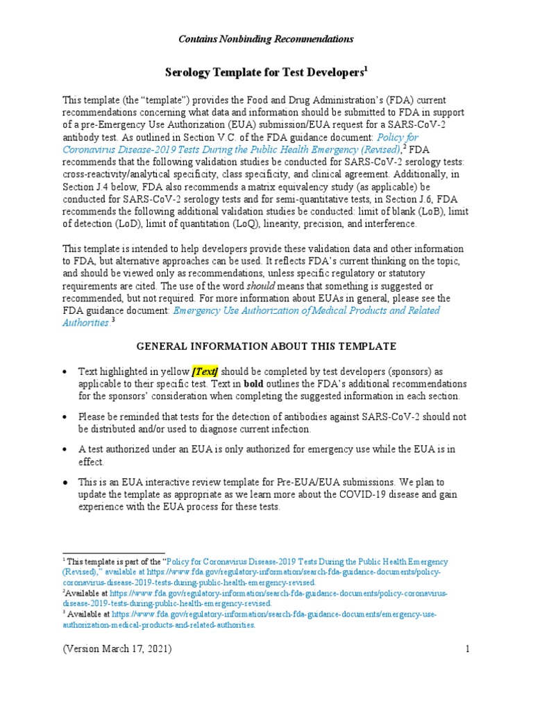 Serology Template Test Developers | PDF | Antibody | Virus