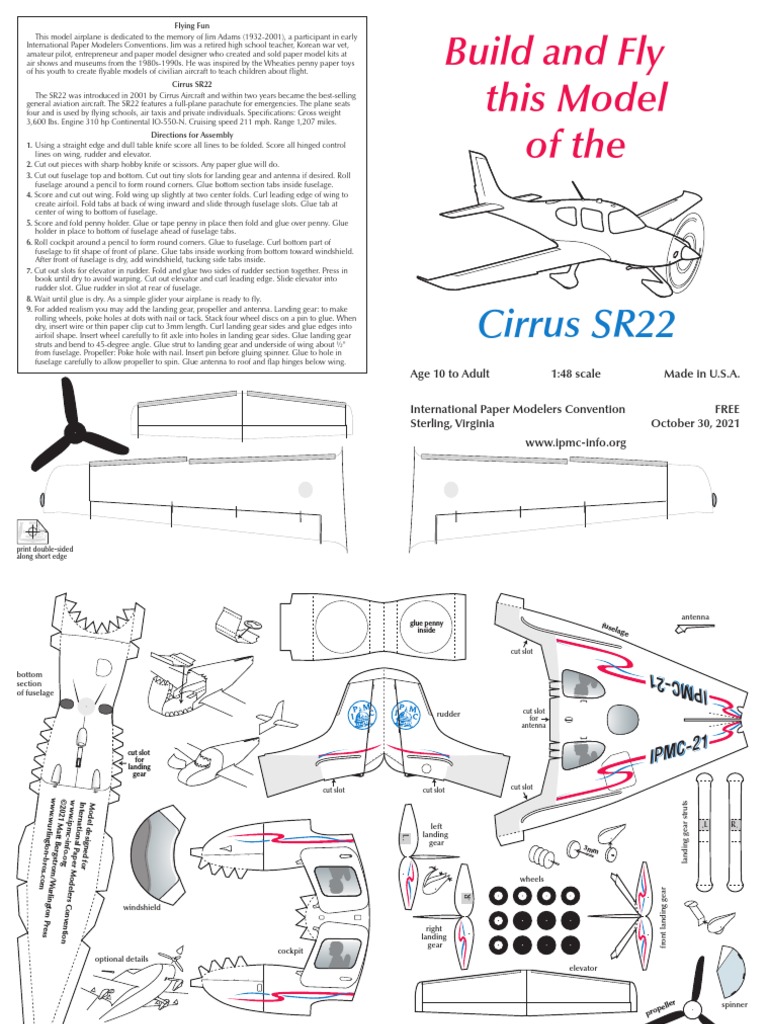 Build and Fly This Model of The: Cirrus SR22 | PDF | Aircraft ...