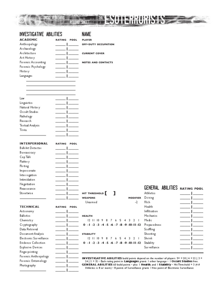 Esoterrorists: Name Investigative Abilities | PDF | Academia | Forensic ...