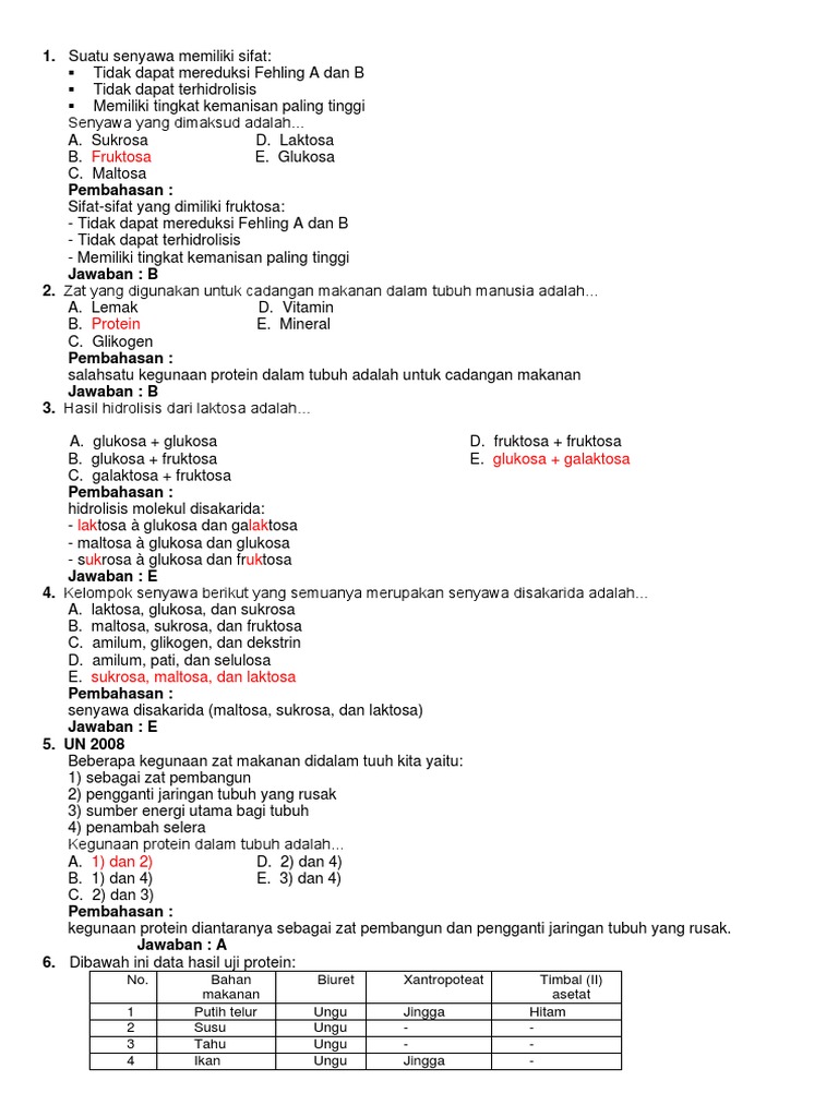 20 Soal Dan Pembahasan Makromolekul Kimia Sma | PDF | Sains & Matematika