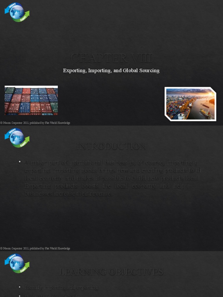CHAPTER VIII - Exporting, Importing and Global Sourcing | Download Free ...