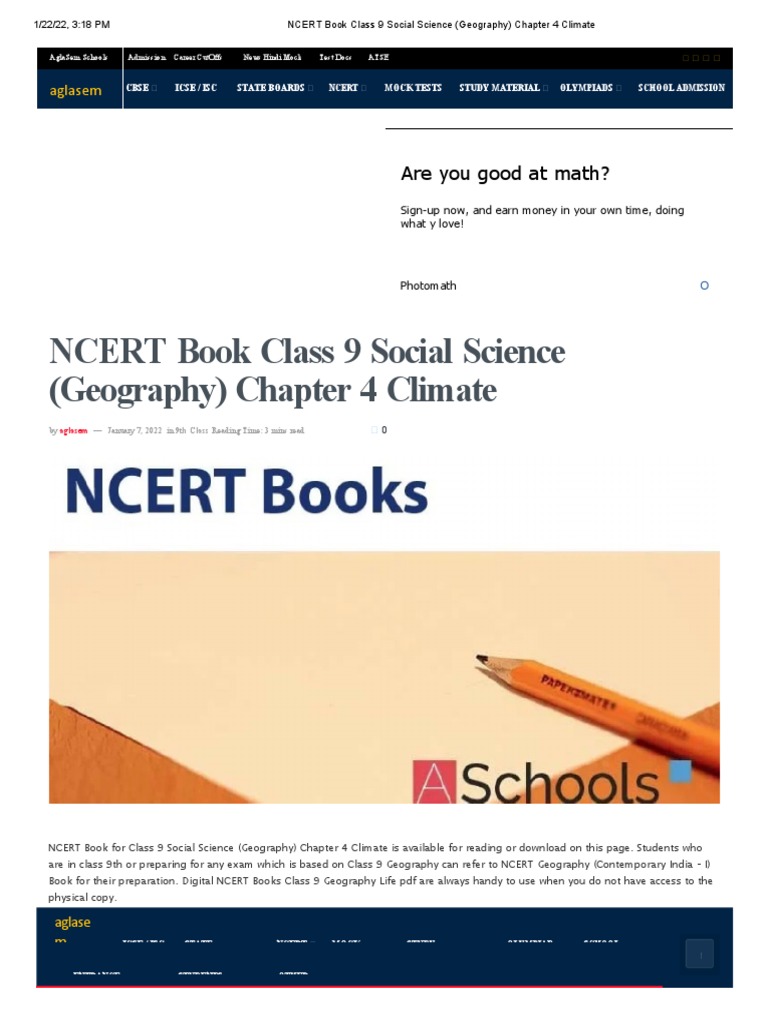 Understanding Climate: An Analysis of NCERT's Chapter 4 from the Class ...