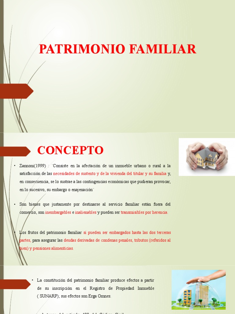 Patrimonio Familiar | PDF | Divorcio | Bienes (Ley)